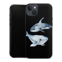 DeinDesign iPhone 14 Plus Handy Silikon H&uuml;lle Case schwarz Handyh&uuml;lle Ocean Water Colour Wale