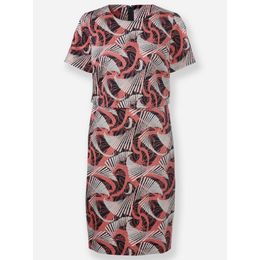 WITT Damen Druckkleid in 2-Teiler-Optik, schwarz-grapefruit-bedruckt, Gr&ouml;&szlig;e 46