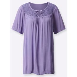 WITT Damen Tunika mit Spitzen-Einsatz, lavendel, Gr&ouml;&szlig;e 54