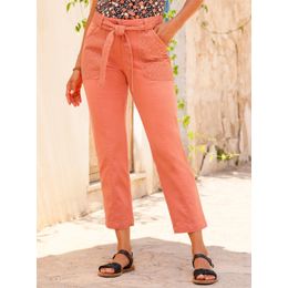 WITT Damen Baumwollhose mit Lochstickerei, papaya, Gr&ouml;&szlig;e 36