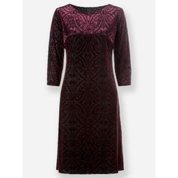 WITT Damen Samtkleid in Pannesamt-Qualit&auml;t, burgund-gemustert, Gr&ouml;&szlig;e 40