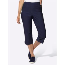 WITT Damen Caprihose mit B&auml;ndchen-Verzierung, marine, Gr&ouml;&szlig;e 36