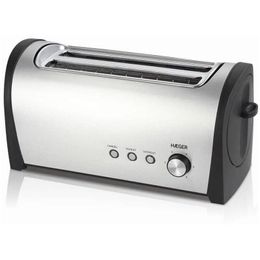 Toaster de pan Haeger breakfast plus 1400w - 2 lange Schlitze - 6 Toastpositionen - Aufwärm-/Auftaufunktion - Edelstahlgehäuse