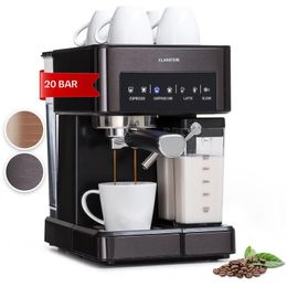 Klarstein - Espresso Siebträgermaschine mit Milchaufschäumer, 1,8L Mini-Espressomaschine mit Siebträger, 20 Bar Edelstahl-Kaffeemaschine Klein, 1350W