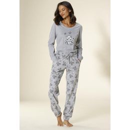 Vivance Dreams Pyjama grau Gr. 40/42 für Damen. Mit Rundhals. Bequem. Nachhaltig.