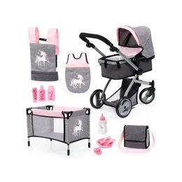 BAYER DESIGN Doll's Pram Mega Set - Pink / Grey (18333AC)