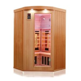 Dewello&reg; Infrarotkabine Infrarotsauna LAKEFIELD 2 120cm x 120cm inkl. 5 Vollspektrumstrahler, 5 Karbonstrahler, LED