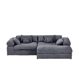 Smart Ecksofa in trendigem Cordstoff Lianea ¦ grau ¦ Maße (cm): B: 291 H: 86 T: 208