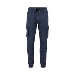 Jogginghose Alpha Industries "Alpha Industries Men - Pants Cotton Twill Jogger", Herren, Gr. L, Normalgrößen, blau (ultra navy), Shell: 98% Cotton, 2% Elastane, Lining: 100% Cotton, Hosen