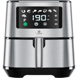 Kesser - xxl 5.5 Liter Heißluftfritteuse Edelstahl inkl.Brotbackkorb 1700W Friteuse Fritteuse Airfryer Touch Display 8 Programmen ohne öl Silber