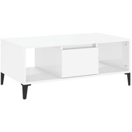 Jinlefu - Couchtisch Hochglanz-Weiß 90x50x36,5 cm Holzwerkstoff vidaXL