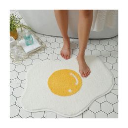 Niedlicher Eierteppich, Badematte für Badezimmer, rutschfest, weiche Bodenmatte, wasserabsorbierend, lustige Badteppiche für Waschbecken, Badewanne,