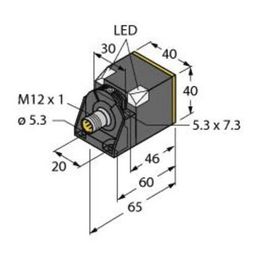 Turck Induktiver Sensor nicht bündig PNP, Schließer NI25U-CK40-AP6X2-H1141