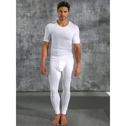 Lange Unterhose Schiesser, Herren, Gr. 7, Feinripp, weiß, 100% Baumwolle, Unterhosen