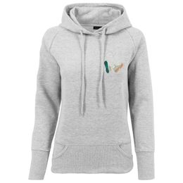 Kapuzenpullover MisterTee "MisterTee Herren Damen Ladies Kicks Love EMB Hoody", Damen, Gr. S, grau, 60% Baumwolle, 40% Polyester, unifarben, casual, normal, Pullover