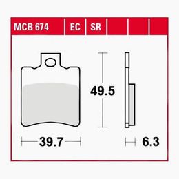 TRW Lucas Bremsbeläge organisch MCB674 39,7x49,5x6,3mm