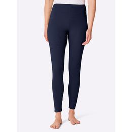 Leggings feel good, Damen, Gr. 52/54, Normalgrößen, blau (marine), 95% Baumwolle, 5% Elasthan, unifarben, Hosen