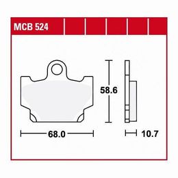 TRW Lucas Bremsbeläge organisch MCB524 68x58,6x10,7mm - Motorradteile - Bremsen - Motorrad Bremsbeläge