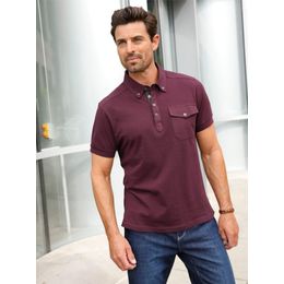 Kurzarmshirt Marco Donati "Kurzarm-Poloshirt", Herren, Gr. 52/54, rot (burgund), 100% Baumwolle, unifarben, Shirts