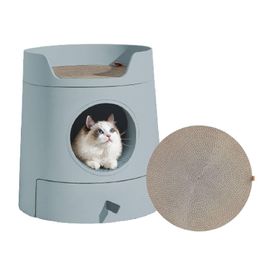 Pets Deli MichuPet 2-in-1-Katzentoilette Castle - Weiß