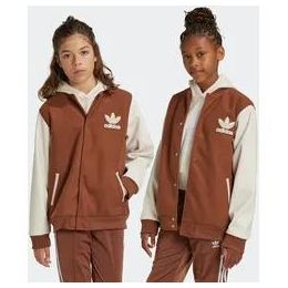 Outdoorjacke Adidas ORIGINALS "VRCT JACKET", Kinder, Gr. 152, braun (preloved braun), Obermaterial: 100% Polyester, sportlich, Jacken