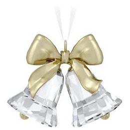 Dekohänger Swarovski "Kristall Sammelfigur Holiday Magic Glocken Ornament, 5686321", weiß (kristallweiß, goldfarben, weiß), Dekohänger, B/H/T: 3,36cm x 4,78cm x 5,89cm, Kristallglas, Metall, Polyester, Swarovski Kristall, B:3,36cm H:4,78cm T:5,89cm