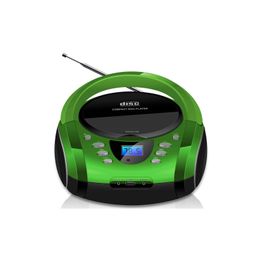 Cyberlux Tragbarer CD-Player Boombox CD/MP3 USB Kinder Radio gr&uuml;n