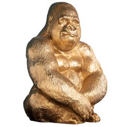 Riess Ambiente riess-ambiente Gorillafigur KONG - 40cm gold handmade Metall Skulptur Deko