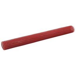 vidaXL - Drahtzaun Stahl mit PVC-Beschichtung 10x1,5 m Rot