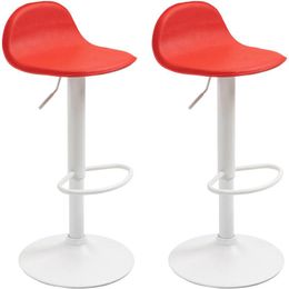 CLP - 2er Set Barhocker Lana V2 Kunstleder rot weiß