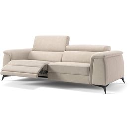 Sofanella - Stoff 3-Sitzer livorno Creme 224 x 109 x 77 cm Füße: Graphit - Creme