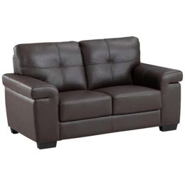 Vente-unique - Ledersofa 2-Sitzer - Braun - hazel