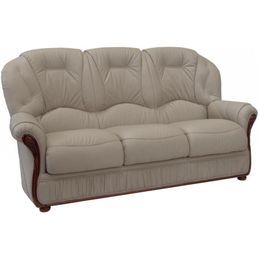 Vente-unique - Ledersofa 3-Sitzer - Büffelleder - Taupe - daphne