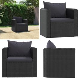 vidaXL Sessel mit Auflagen Poly Rattan Schwarz - Sofa - Sofas - Home & Living - Schwarz