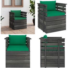 vidaXL Gartensessel mit Kissen Kiefernholz - Lounge Sessel - Loungesessel - Home & Living - Grün