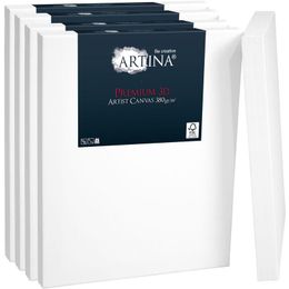 3D Premium Keilrahmen Leinwand 5er Set 50cm, 40cm - Artina