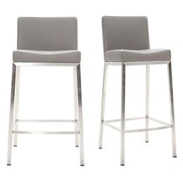 Miliboo Design-Hocker 66 cm Grau 2er-Set epsilon