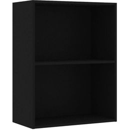 vidaXL - Bücherregal 2 Fächer Schwarz 60x30x76,5 cm Holzwerkstoff