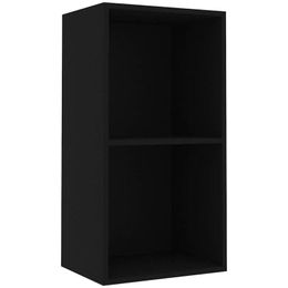 vidaXL - Bücherregal 2 Fächer Schwarz 40x30x76,5 cm Holzwerkstoff