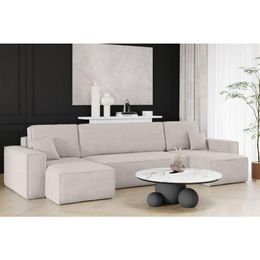 Kaiser Ecksofa mit schlaffunktion und bettkasten, Sofa U-form, Couch U-form best Dicker Cord