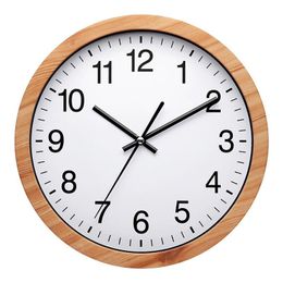 Ccykxa - 10 Zoll runde Kunststoff-Holz-Wanduhr, Retro, geräuschlos, nicht tickend, für Wohnzimmer, Schlafzimmer, Küche (26 cm/10 Zoll)