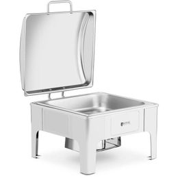 ROYAL CATERING Chafing Dish Warmhaltebehälter Rechaud gn 2/3 5,3 l 1 Brennstoffzelle halbrund