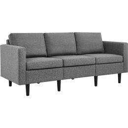 Yaheetech - Leinen Sitzsofa 3-Sitzer-Sofa Couch Polstersofa Wohnzimmersofa für 3 Personen, max.340 kg belastbar, für Schlafzimmer, Hellgrau, 188,5 cm