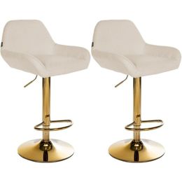 CLP - 2er Set Barhocker Braga Gold Stoff creme