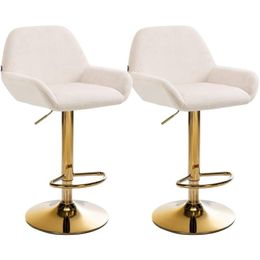 CLP - 2er Set Barhocker Braga Gold Samt creme