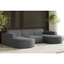 Kaiser Ecksofa, Sofa u form, Couch u form modena u studio stoff Neve Dunkelgrau