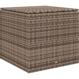 Outsunny - Polyrattan Auflagenbox, Kissenbox mit Deckel, Hubautomatik, Wetterfest Aufbewahrungsbox für Garten, Balkon, 75 x 75 x 70 cm, Sand