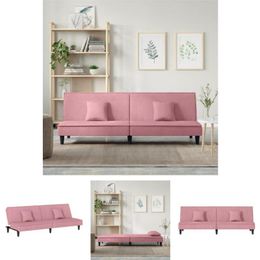 The Living Store Schlafsofa Rosa Samt - Sofas