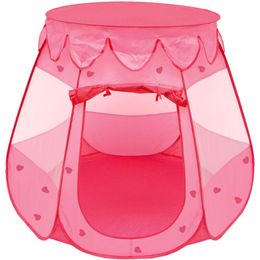 LittleTom Mädchen Spielzelt 120x120x90cm Kinder-Zelt Bällebad Pop-Up Zelt Rosa - rosa