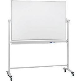 Mobile Drehtafel Franken, Querformat, 360° schwenkbar, mit Stativ, B 1500 x H 1000 mm, emailliert weiß